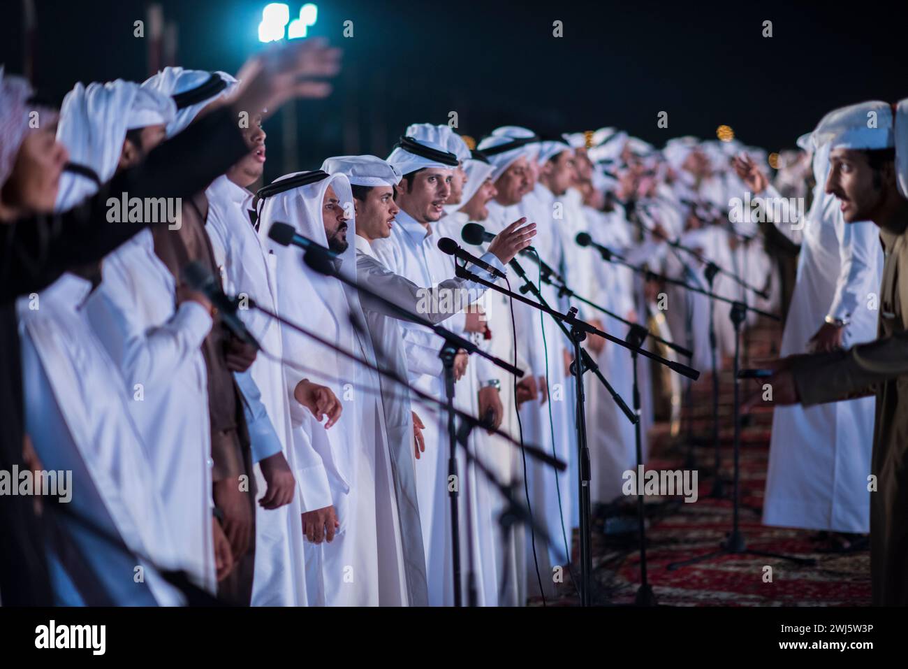 Doha, Qatar, December 18,2017 : The sword dance called the "ardha" at ...