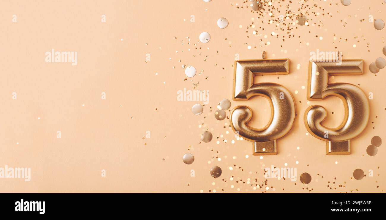 55 years celebration. Greeting banner Stock Photo - Alamy