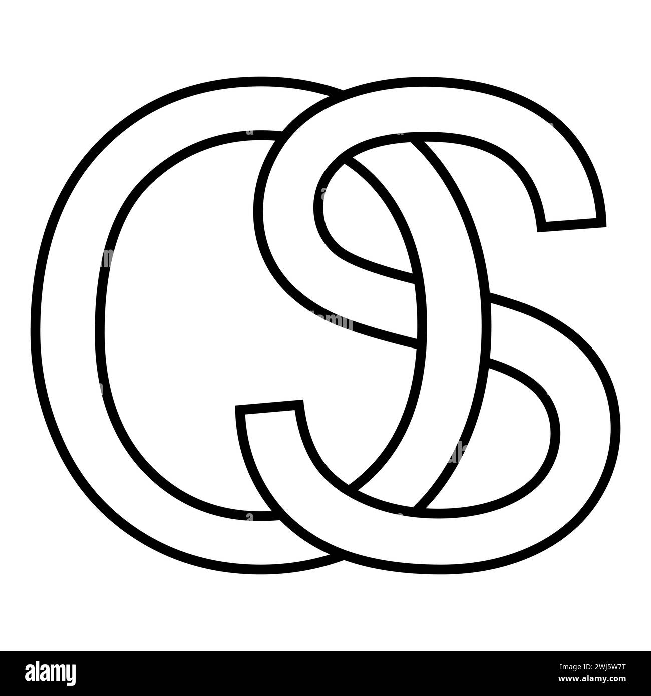 Logo sign os, so icon double letters logotype s o Stock Vector Image ...