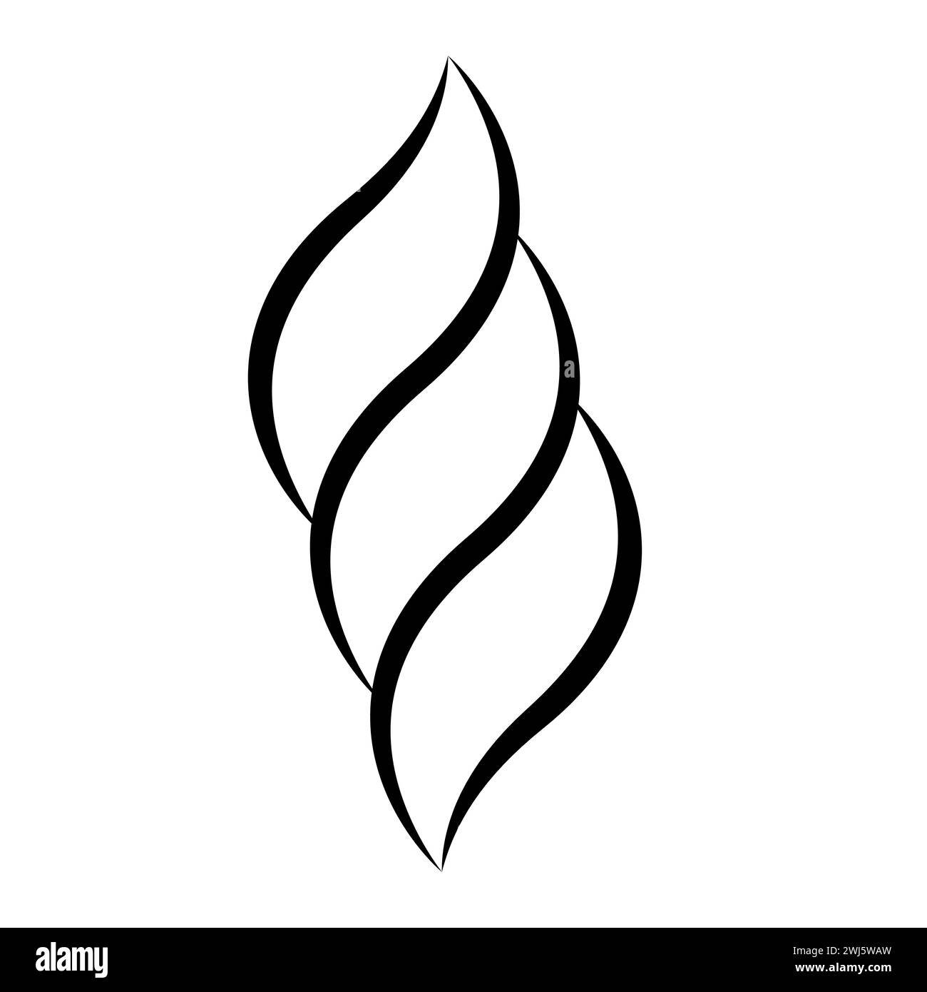 Logo twisted curve curl, whistling curved lines, twisted rope Stock ...