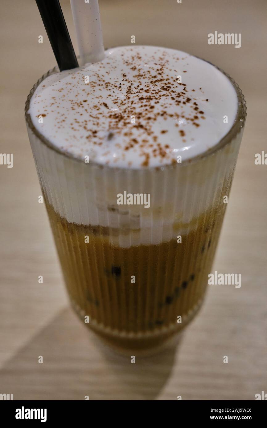 A glass of Vietnamese salt coffee Stock Photo - Alamy