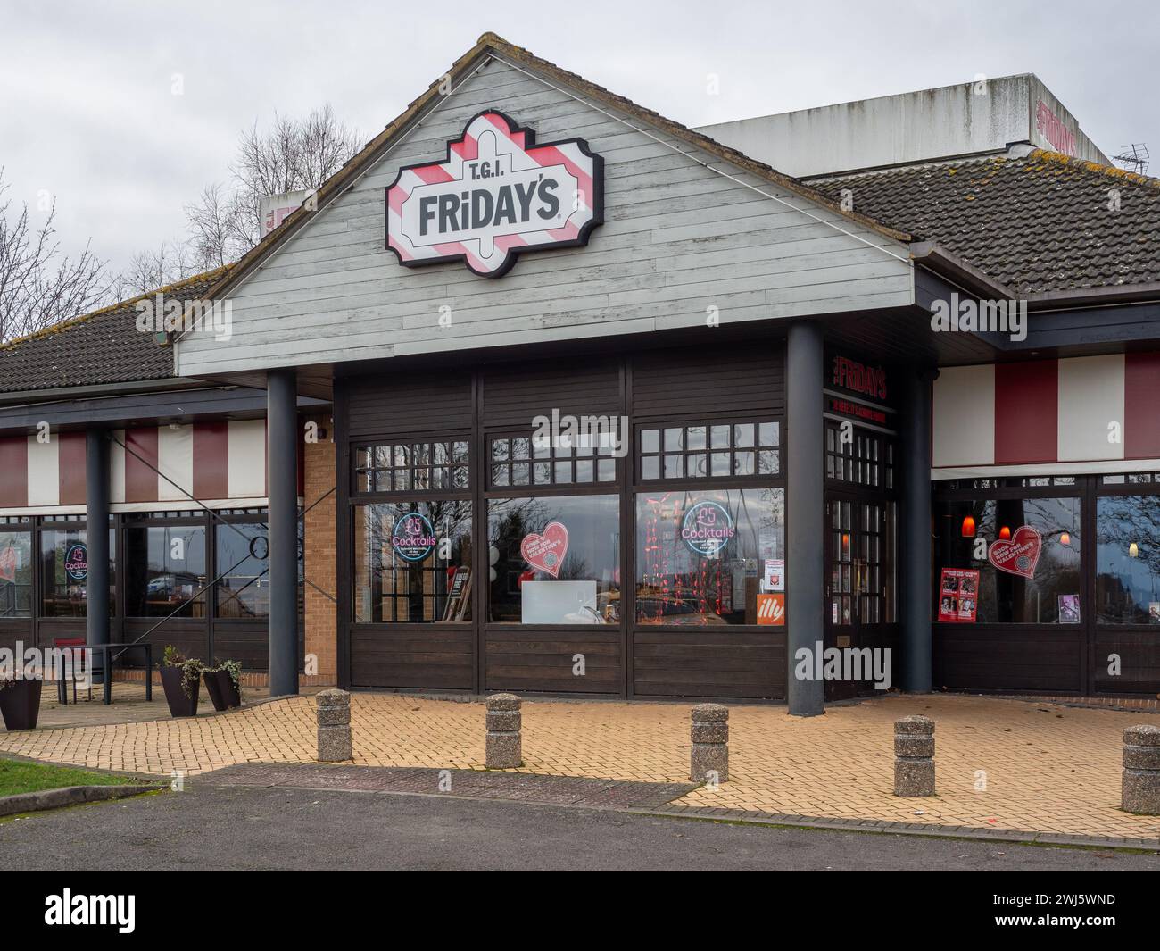 Frontage of TGI Fridays, an American themed restaurant, Sixfields ...