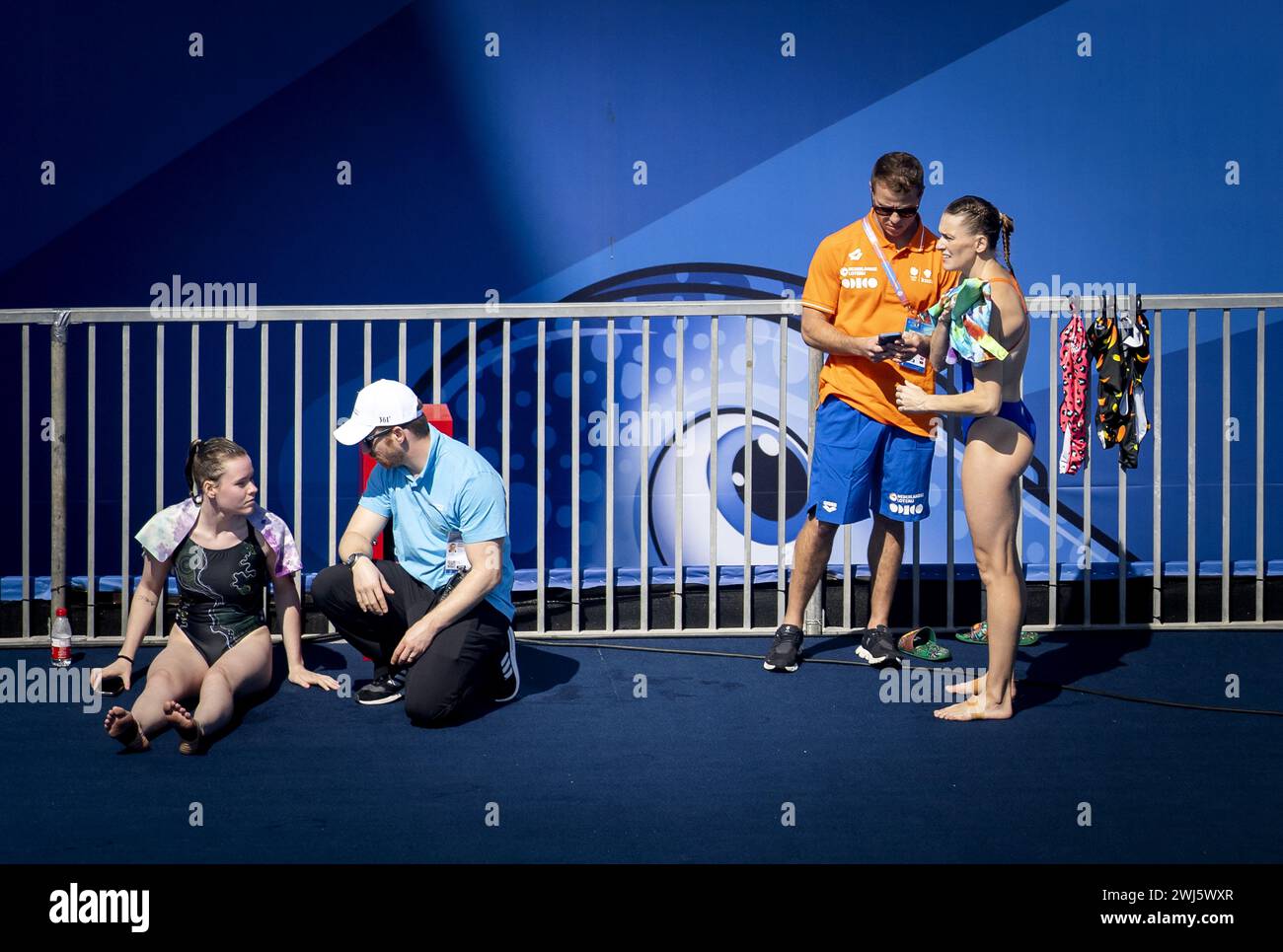 DOHA - Ginni van Katwijk during the women's high diving preliminaries ...