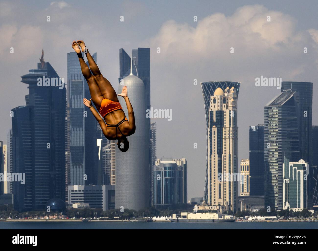 DOHA - Maria Paula Quintero from Colombia in action during the women's ...