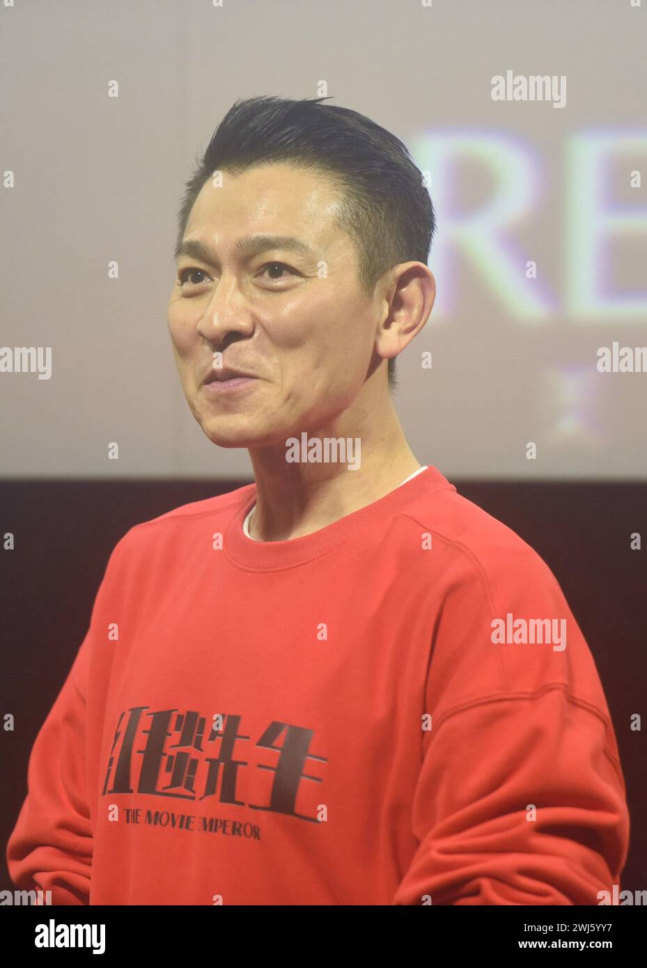 HANGZHOU, CHINA - FEBRUARY 13, 2024 - Hong Kong actor Andy Lau promotes ...