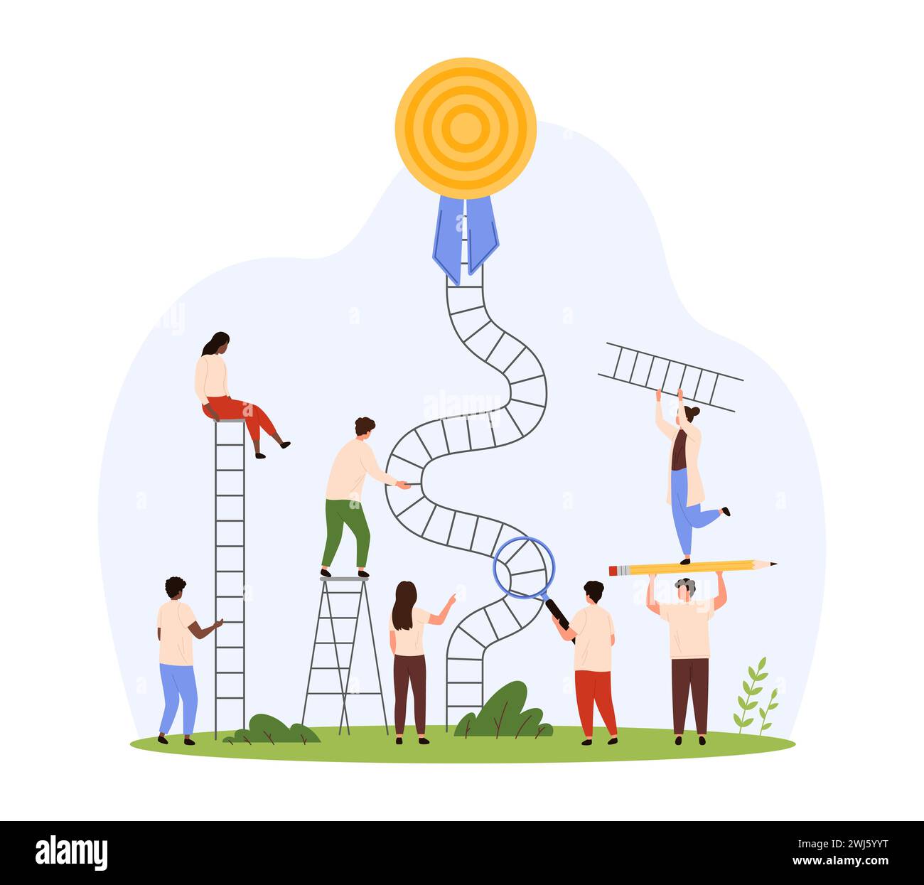 Opportunity for career growth, success strategy of straight fast way to development and ...