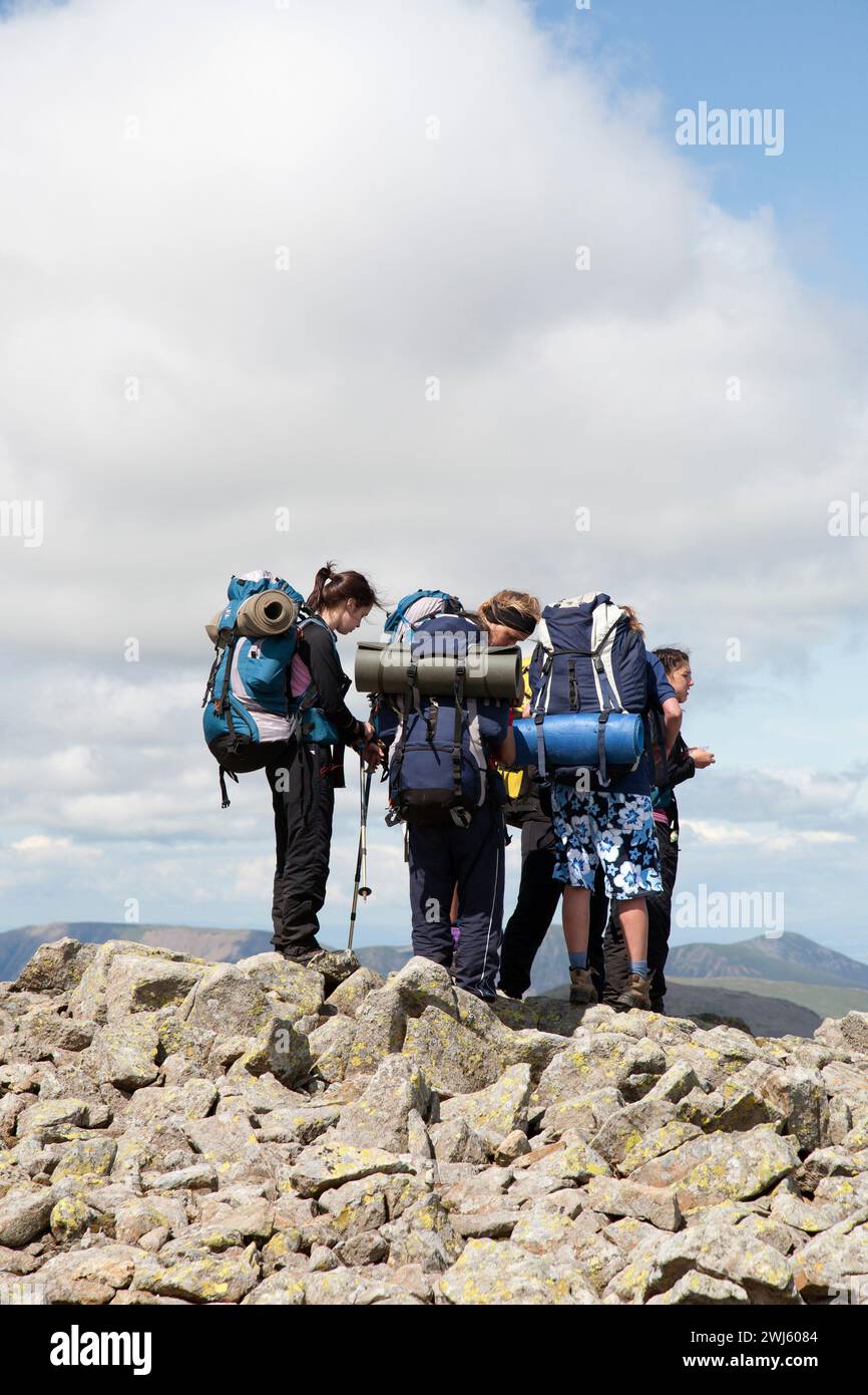 UK, Cumbia, Lake District, the Summit of Scafell Pike-the highest ...
