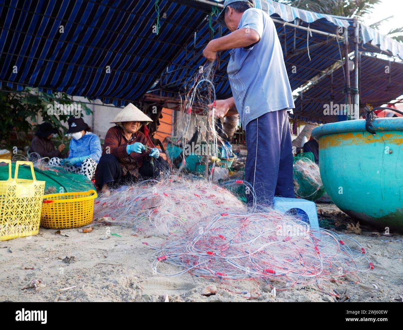 Fishing village at Mui Ne, beach, Vietnam Stock Photo - Alamy
