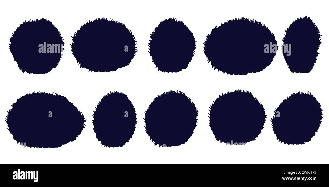 Set of abstract shaped stickers for unique modern round designs. 10 ...