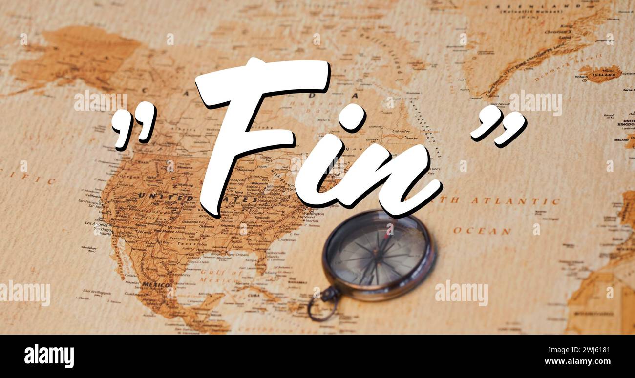 Digital image of a white Fin text appearing in the screen while ...