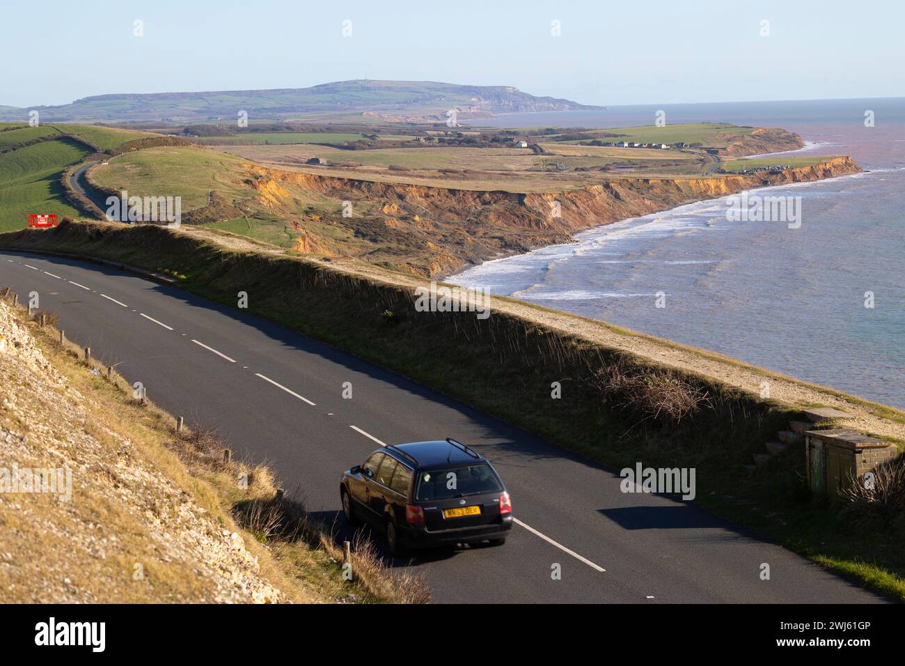 Coastal,erosion,road,cliff,chalk,scenic,drive,best,view,Southern Vectis ...
