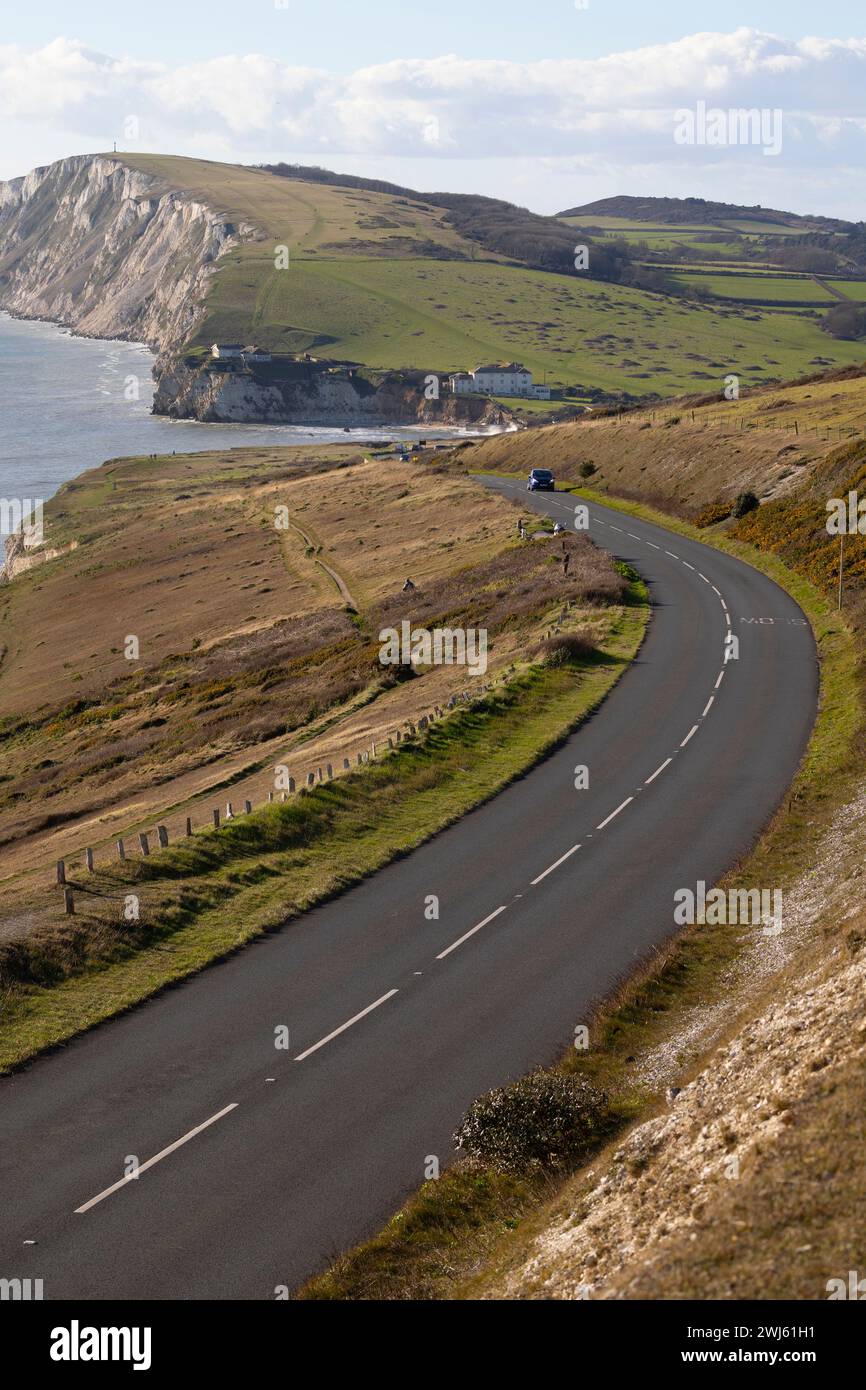 Coastal,erosion,road,cliff,chalk,scenic,drive,best,view,Southern Vectis ...