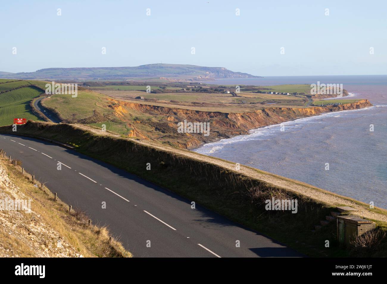 Coastal,erosion,road,cliff,chalk,scenic,drive,best,view,Southern Vectis ...