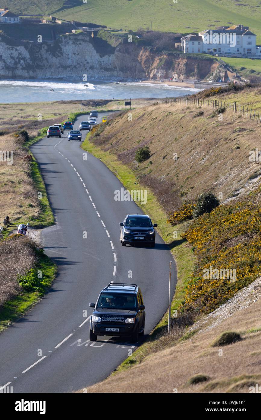 Coastal,erosion,road,cliff,chalk,scenic,drive,best,view,Southern Vectis ...