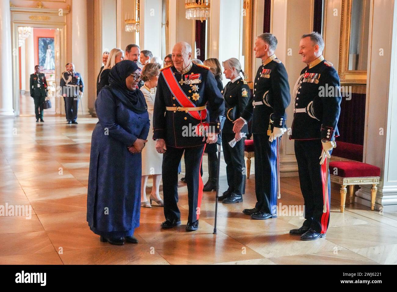 Oslo 20240213.King Harald and the President of the Republic of Tanzania ...