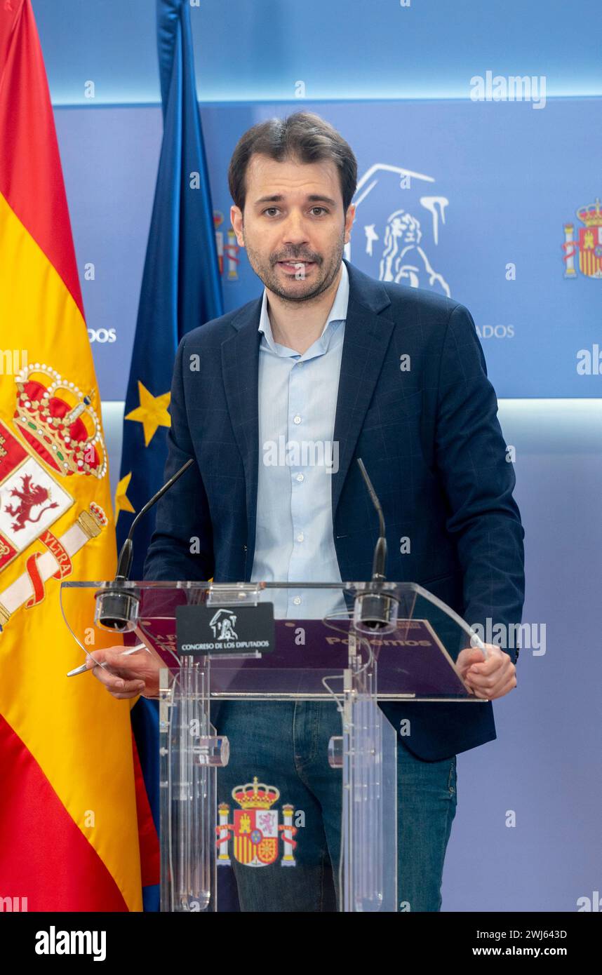 The deputy and deputy spokesman of Podemos, Javier Sánchez Serna ...