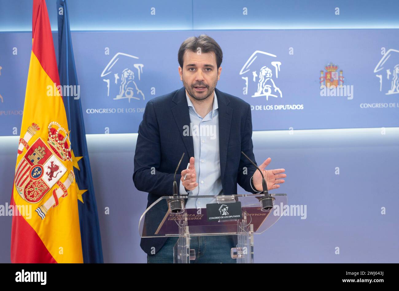 The deputy and deputy spokesman of Podemos, Javier Sánchez Serna ...