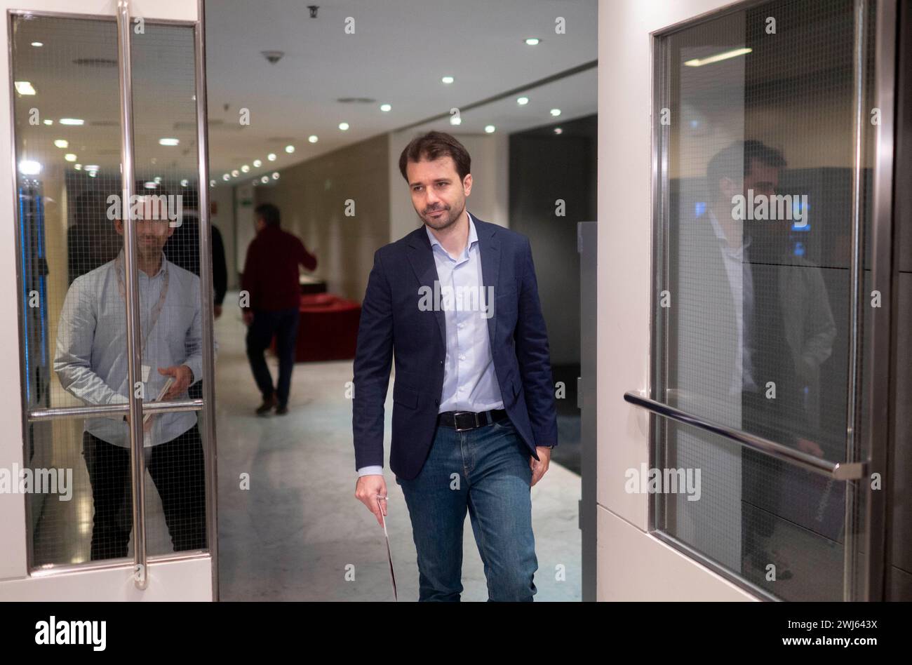 The deputy and deputy spokesman of Podemos, Javier Sánchez Serna, upon ...