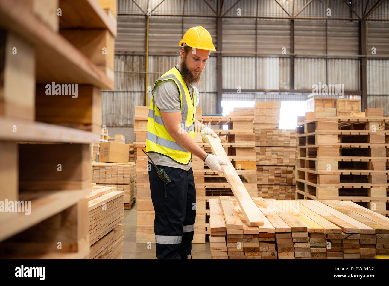 Professional warehouse supervisor wearing safety hi-res stock ...
