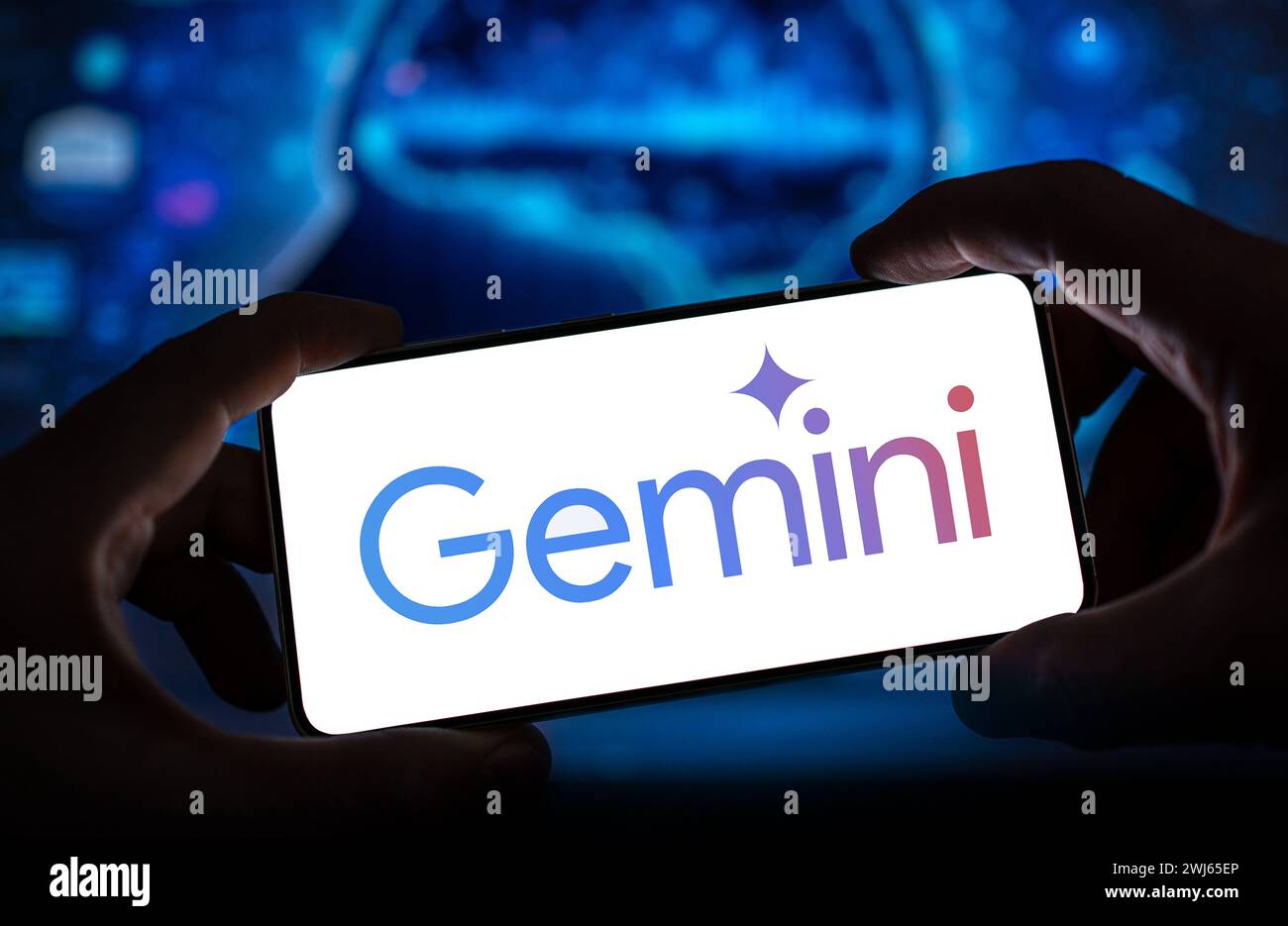 Gemini artificial intelligence chatbot developed by Google Stock Photo ...