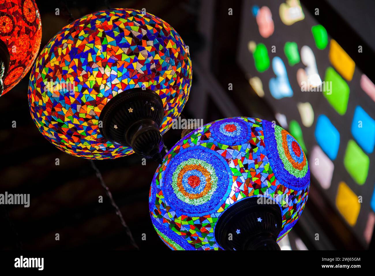 Doha, Qatar-April 20,2023: In the Old market Souk Waqif a decorative ...