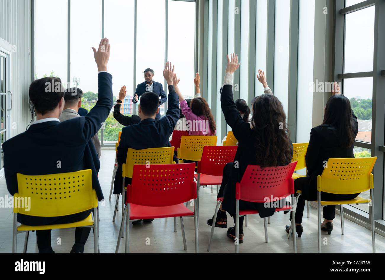 Business people having a meeting in the office discuss plans and ...