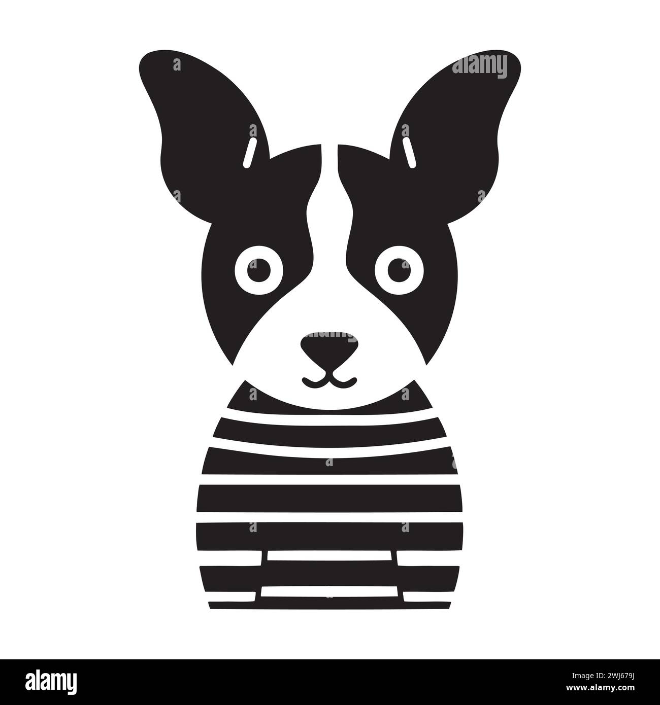 Black and white drawing of a dog in a vest Stock Vector Image & Art - Alamy