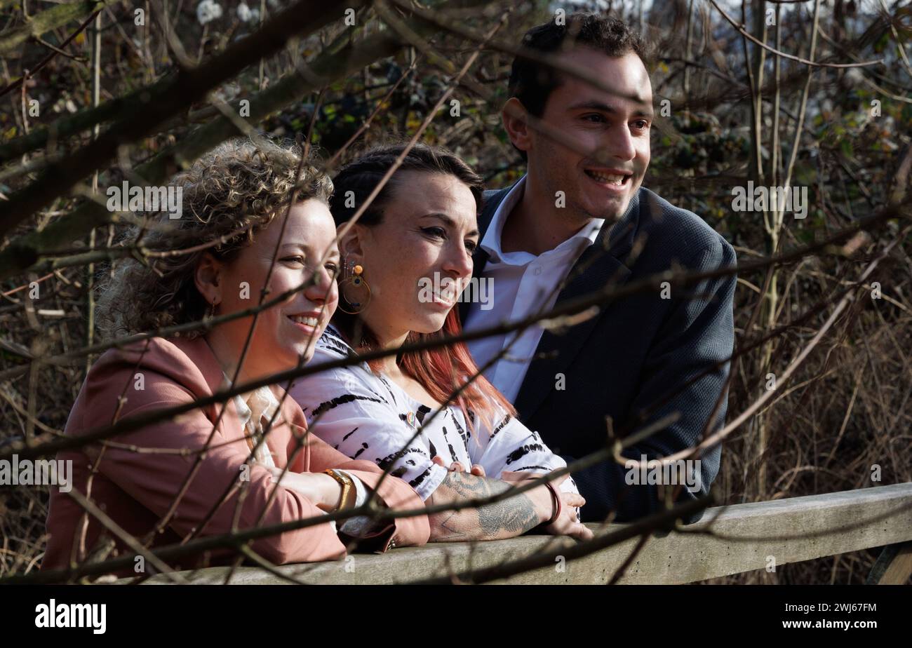 Sarah Schlitz, Charline Van Snick and Samuel Cogolati pose for the ...