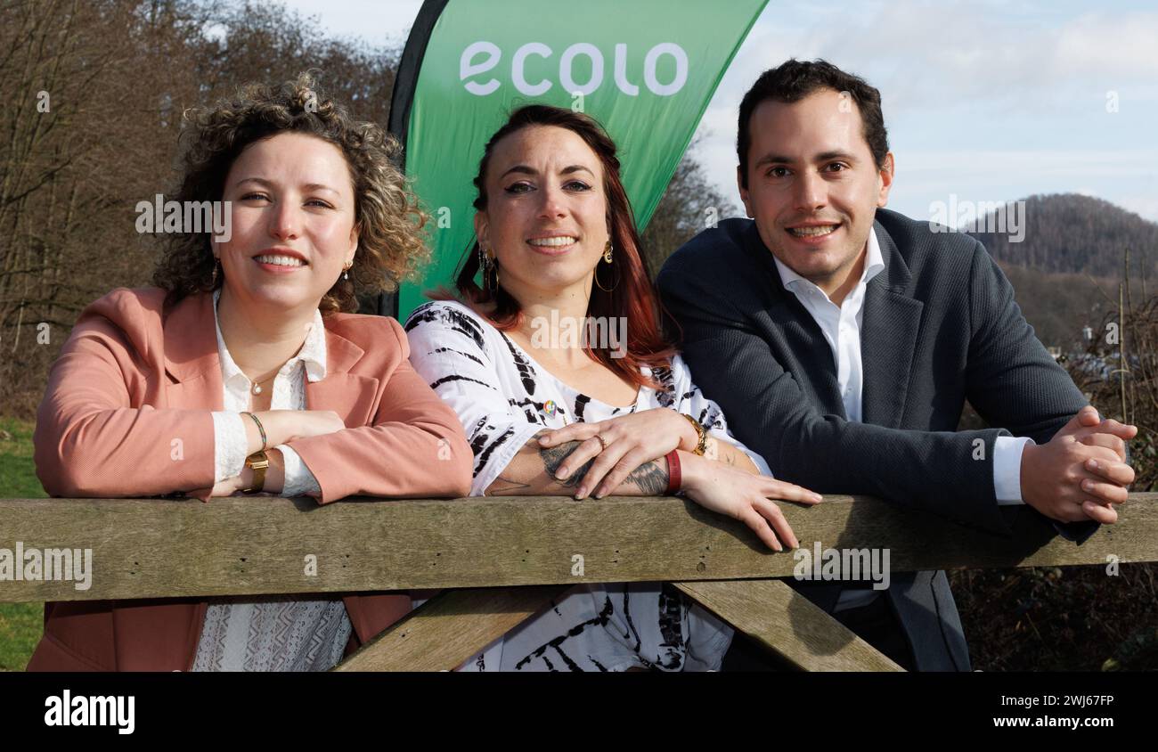 Sarah Schlitz, Charline Van Snick and Samuel Cogolati pose for the ...