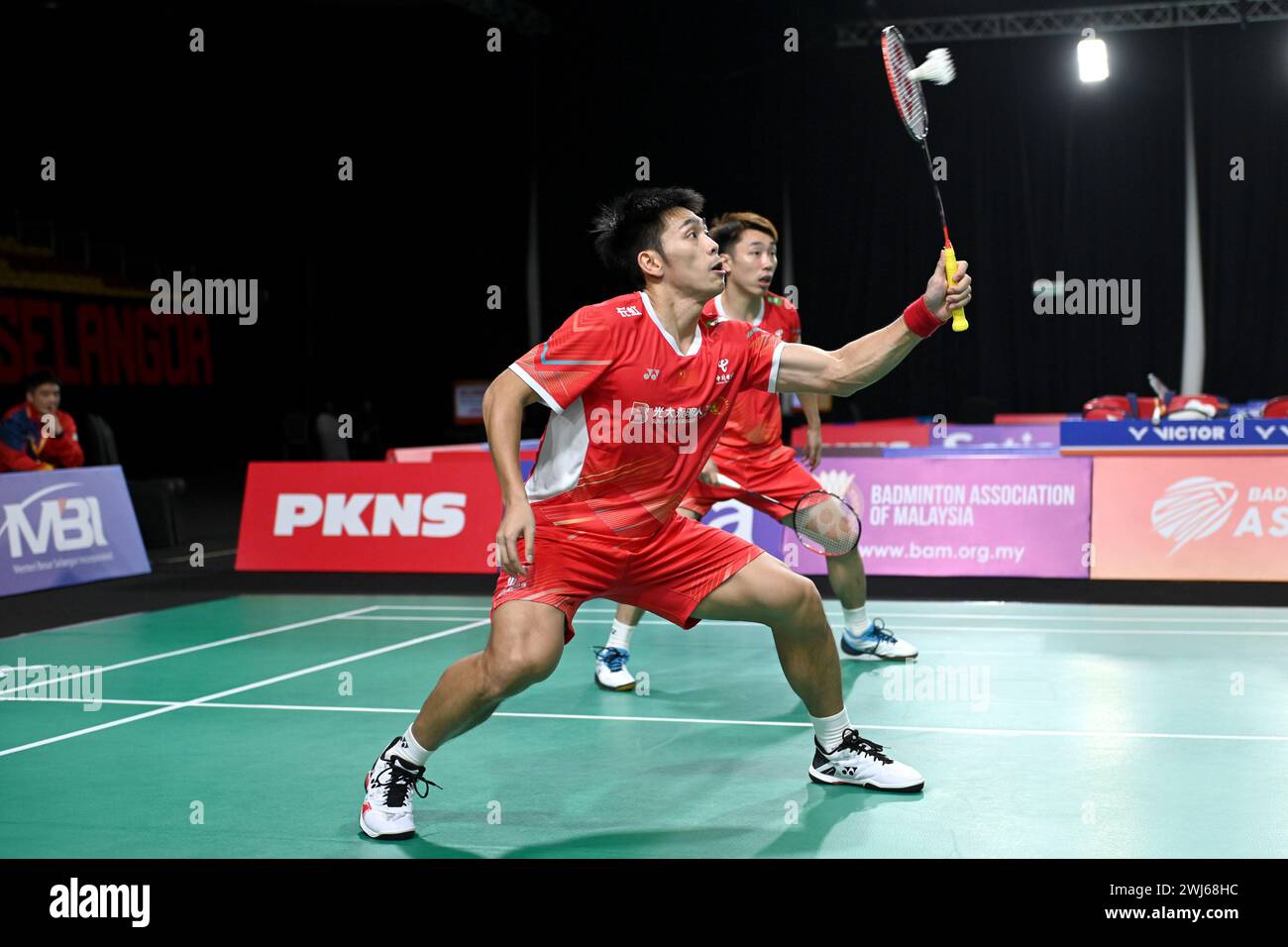 Shah Alam, Malaysia. 13th Feb, 2024. Xie Haonan (front)/Zeng Weihan of ...