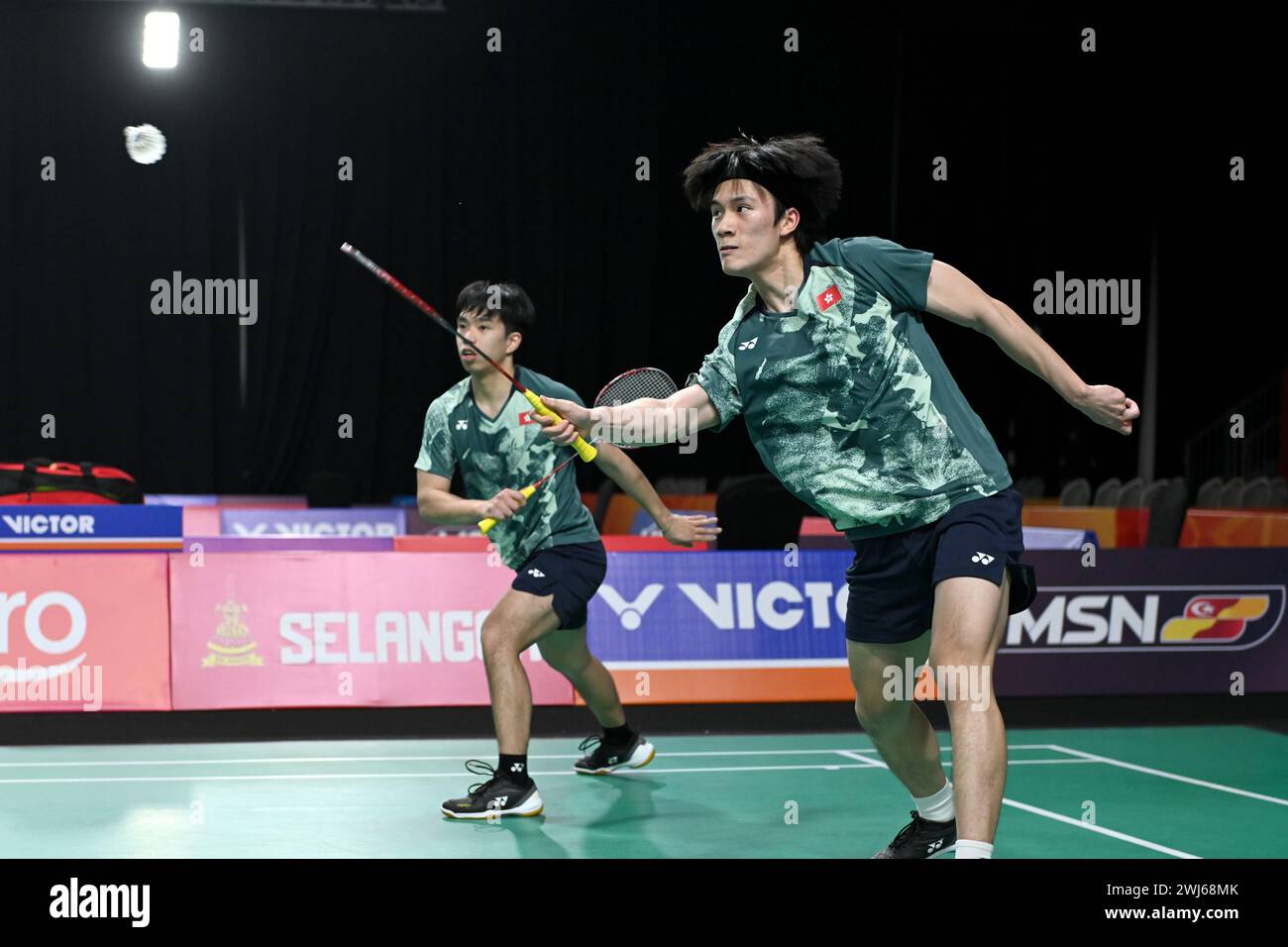 Shah Alam, Malaysia. 13th Feb, 2024. Chow Hin Long (L)/Hung Kuei Chun ...