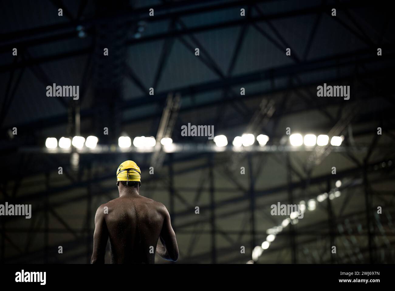 Doha, Qatar. 13th Feb, 2024. Sidrell Williams of Jamaica trains before ...