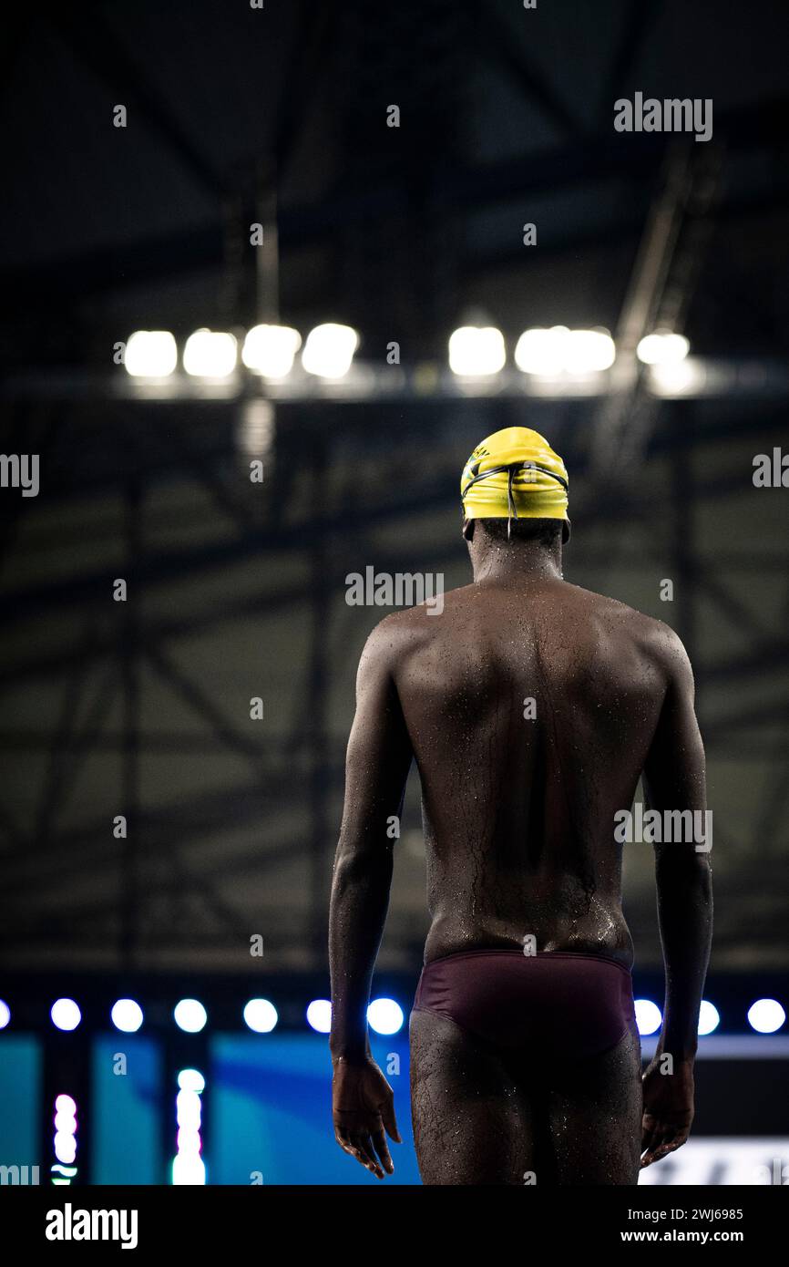 Doha, Qatar. 13th Feb, 2024. Sidrell Williams of Jamaica trains before ...