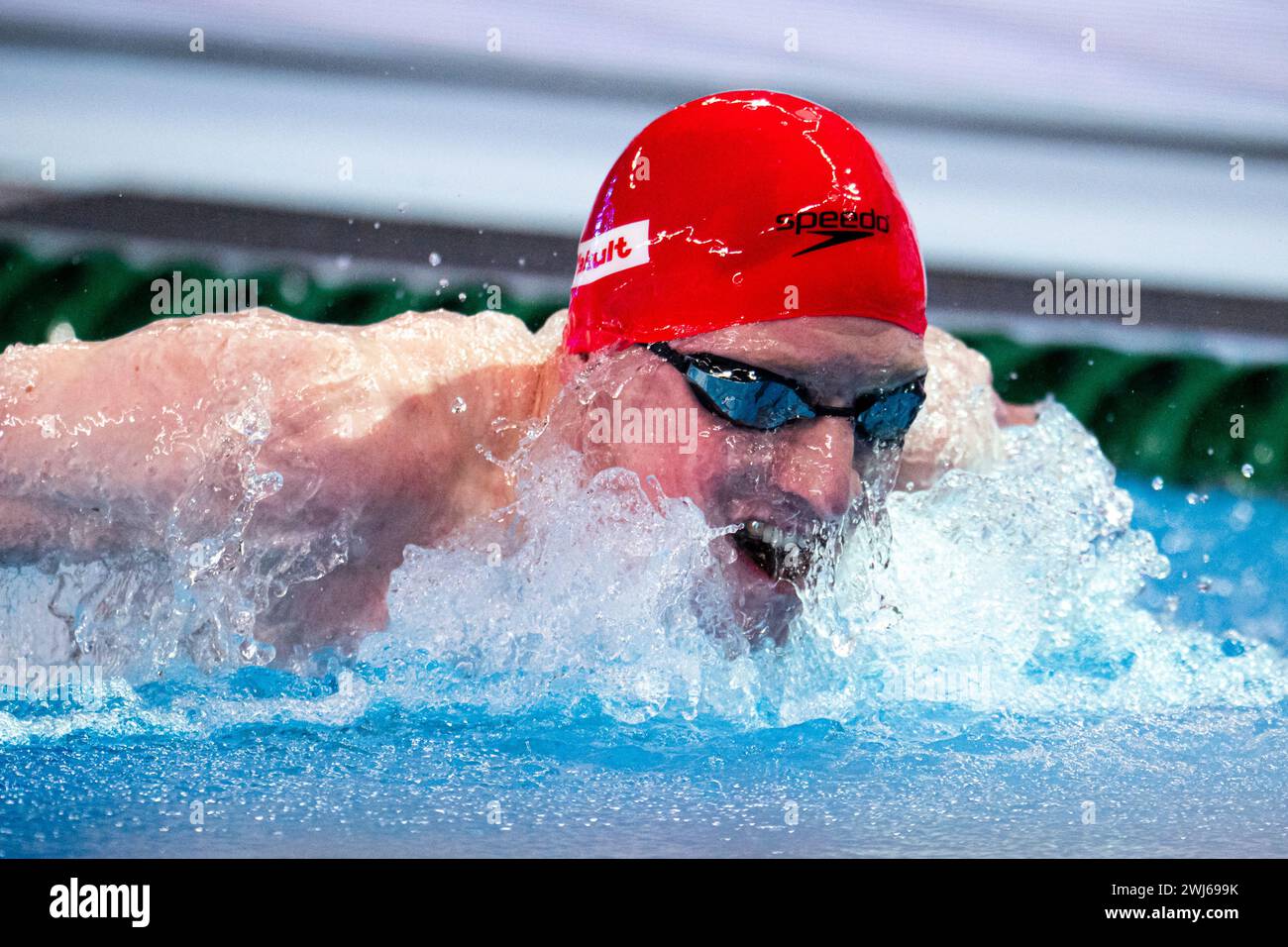 Doha, Qatar. 13th Feb, 2024. Max Litchfield of Great Britain competes ...