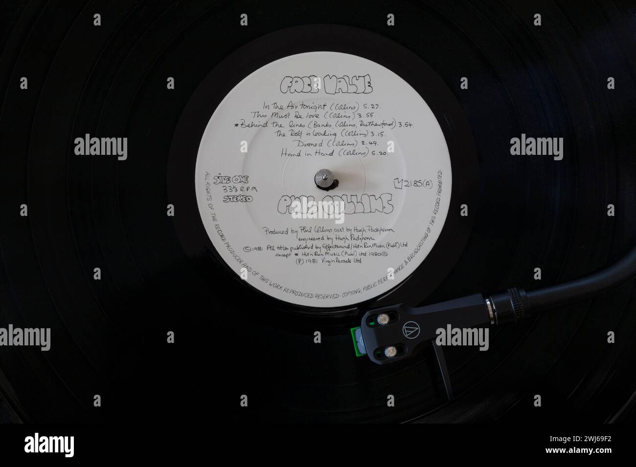 Phil Collins Face Value vinyl record album LP with tonearm, cartridge ...