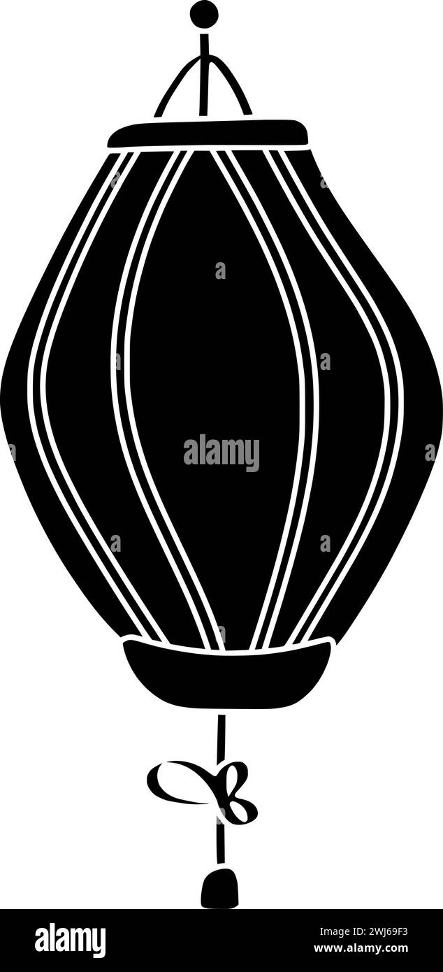 black lampion silhouette or flat lantern illustration of lamp logo ...