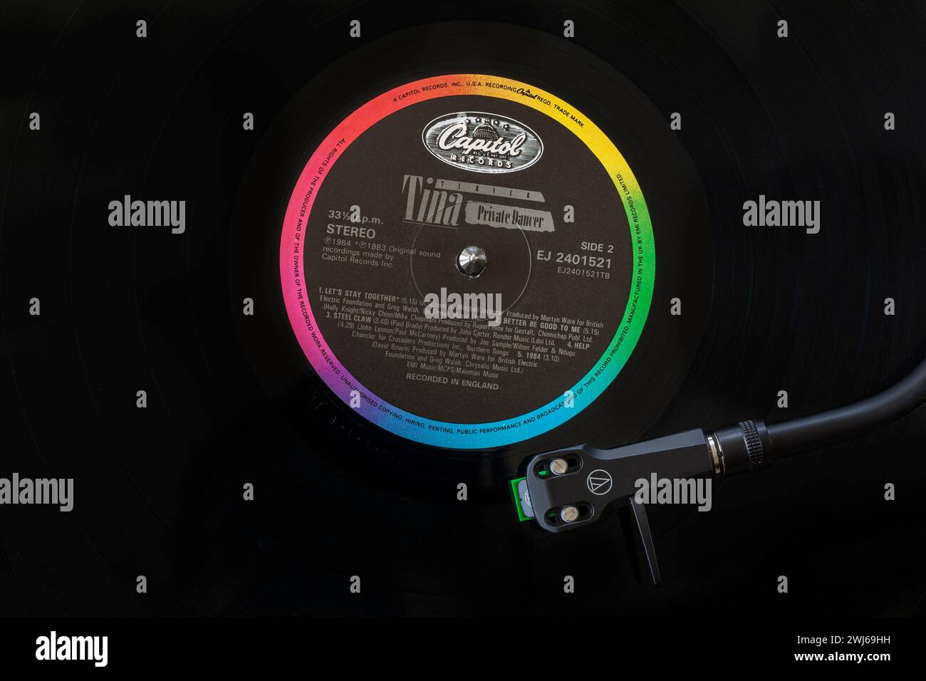 Tina Turner Private Dancer vinyl record album LP with tonearm ...