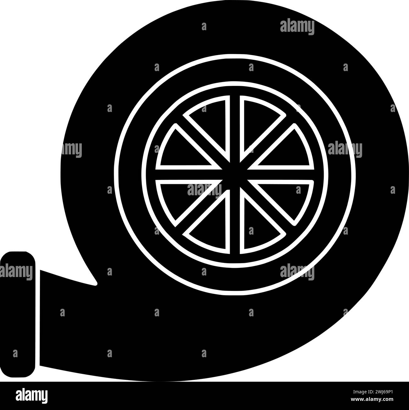 black Machine silhouette or flat turbo illustration of technology logo ...