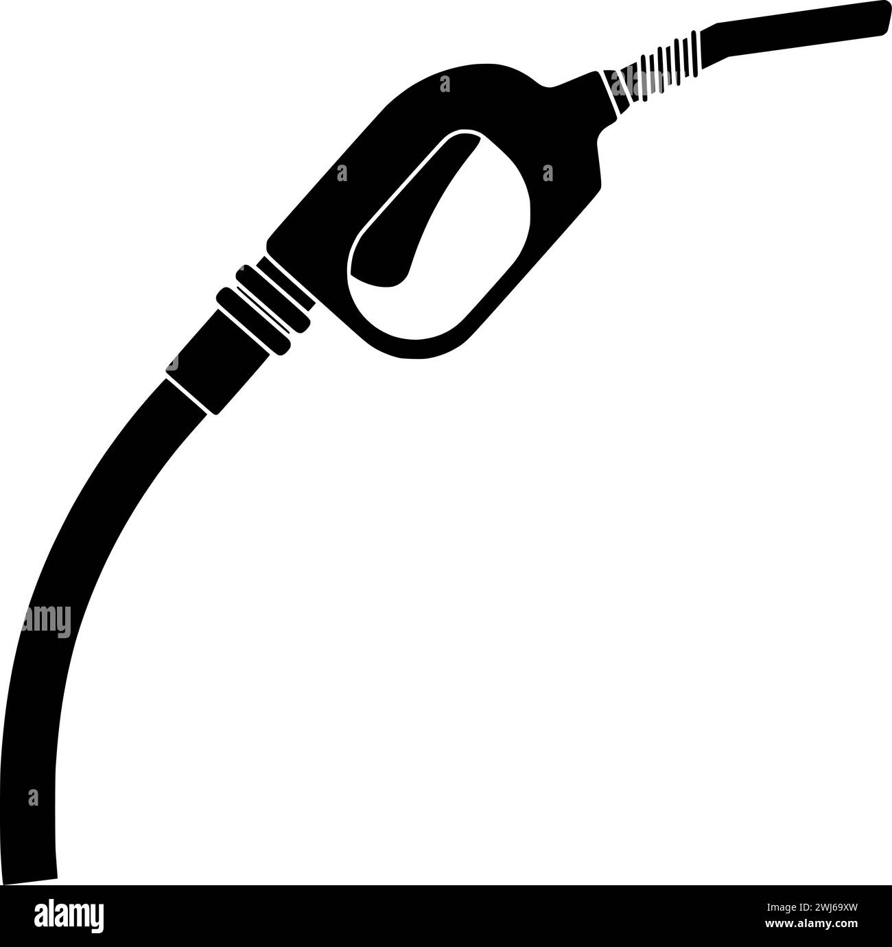 black petrol silhouette or flat hose illustration of fuel logo oil for ...