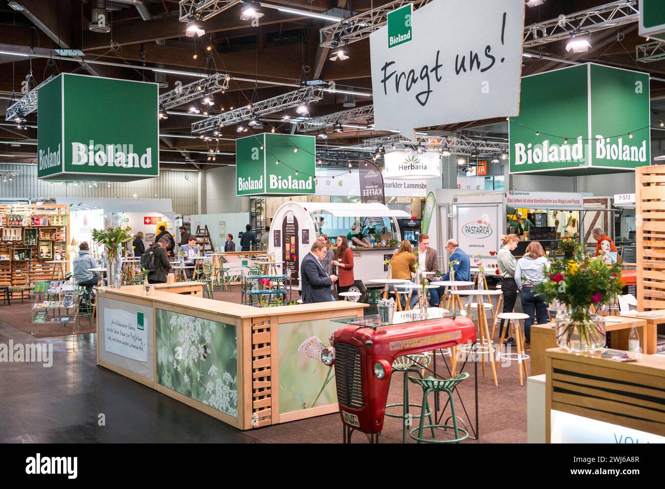 Nuremberg, Germany. 13th Feb, 2024. Bioland exhibition stands at the ...