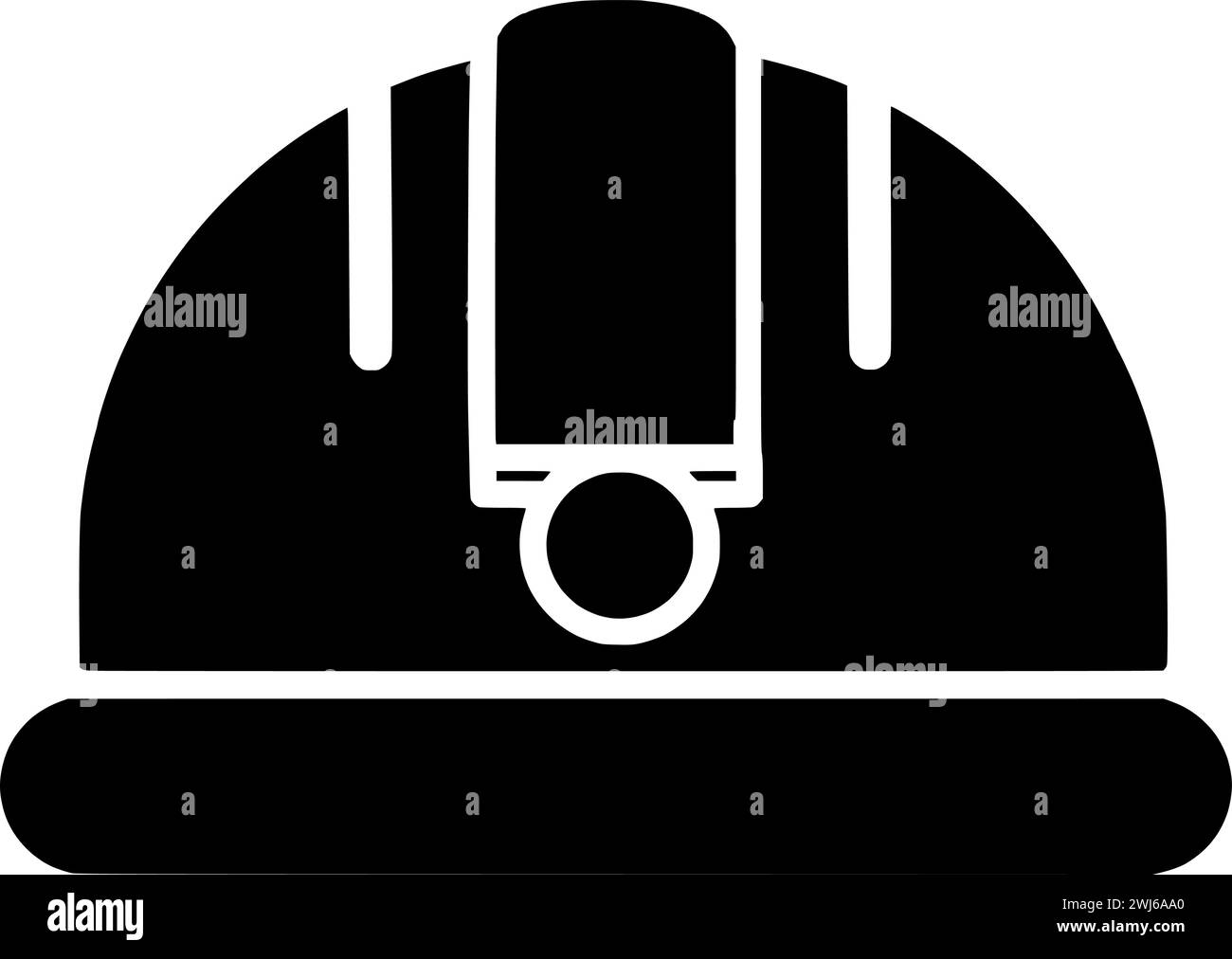 black Helmet silhouette or flat safety illustration of engineer logo ...