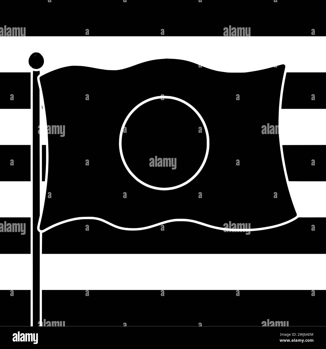 black japan silhouette or flat stripes illustration of flag logo ...