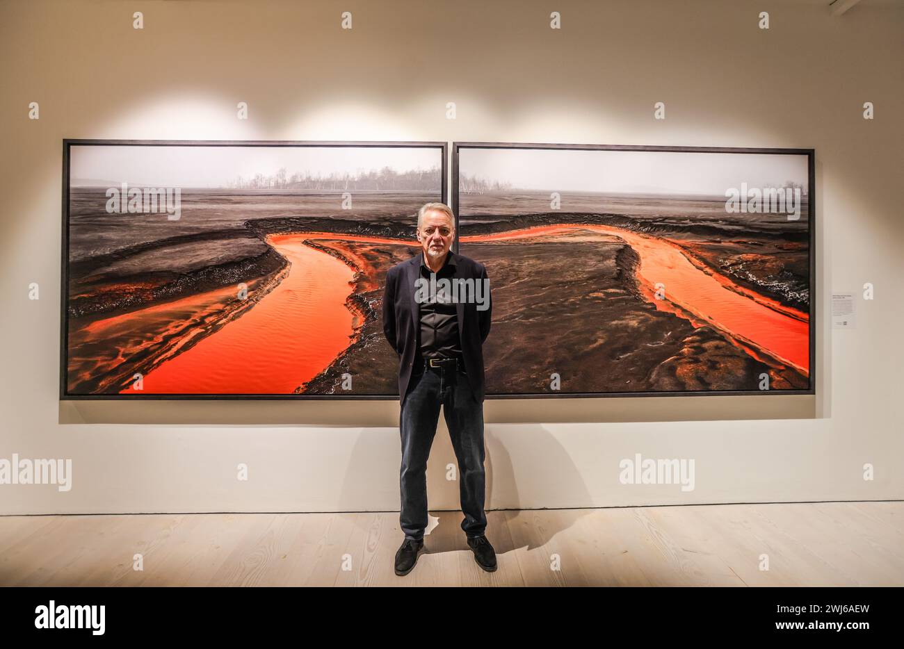 London, UK. 13th Feb, 2024. Edward Burtynsky (pictured) next to Nickel ...
