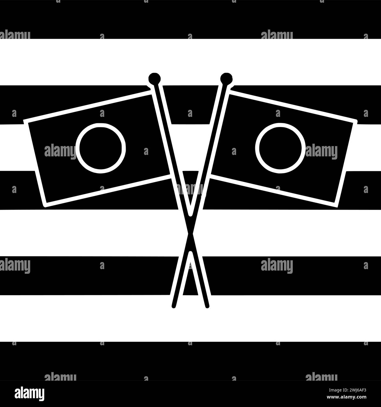 black japan silhouette or flat stripes illustration of flag logo ...