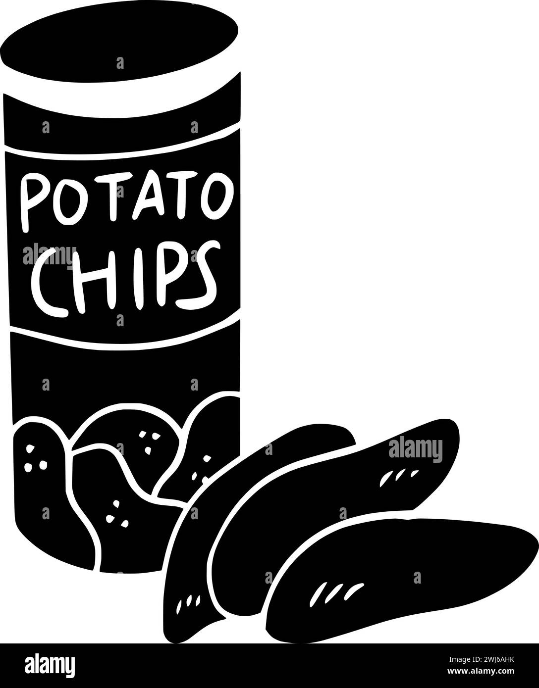 black potato silhouette or flat tortilla illustration of snack logo ...