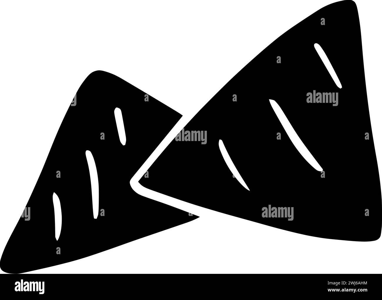 black potato silhouette or flat tortilla illustration of snack logo ...