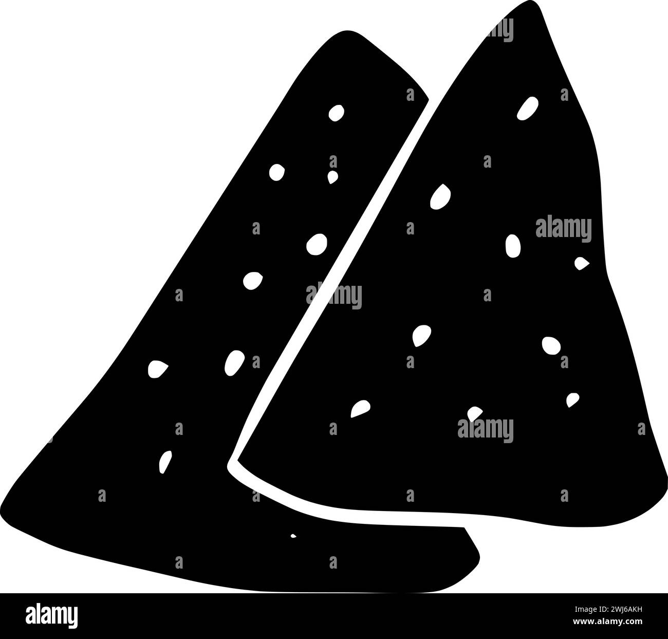 black potato silhouette or flat tortilla illustration of snack logo ...