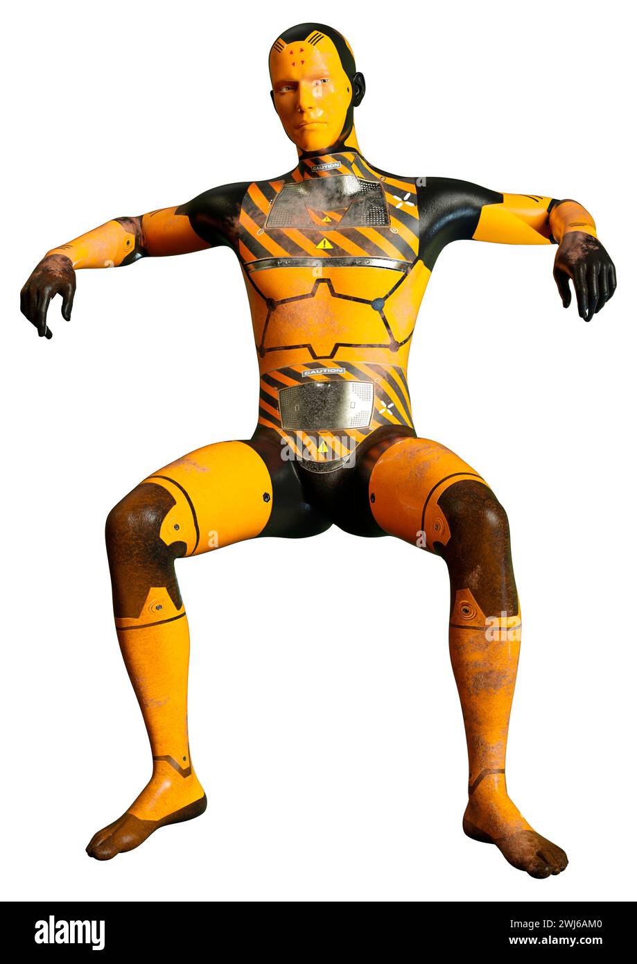 3D rendering of a male robot isolated on white background Stock Photo ...