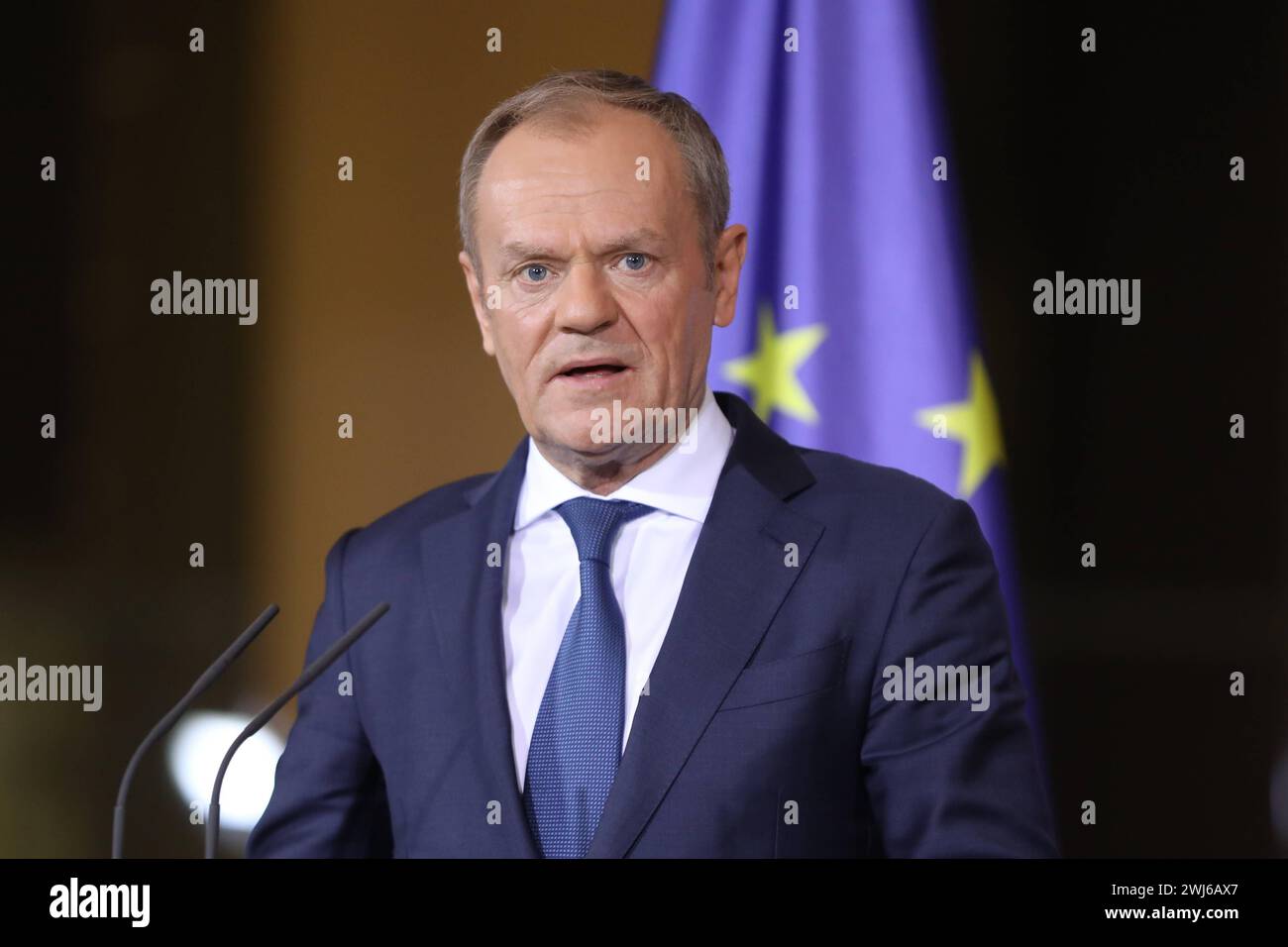 Berlin, Deutschland, 12.02.2024: Bundeskanzleramt: Empfang des ...