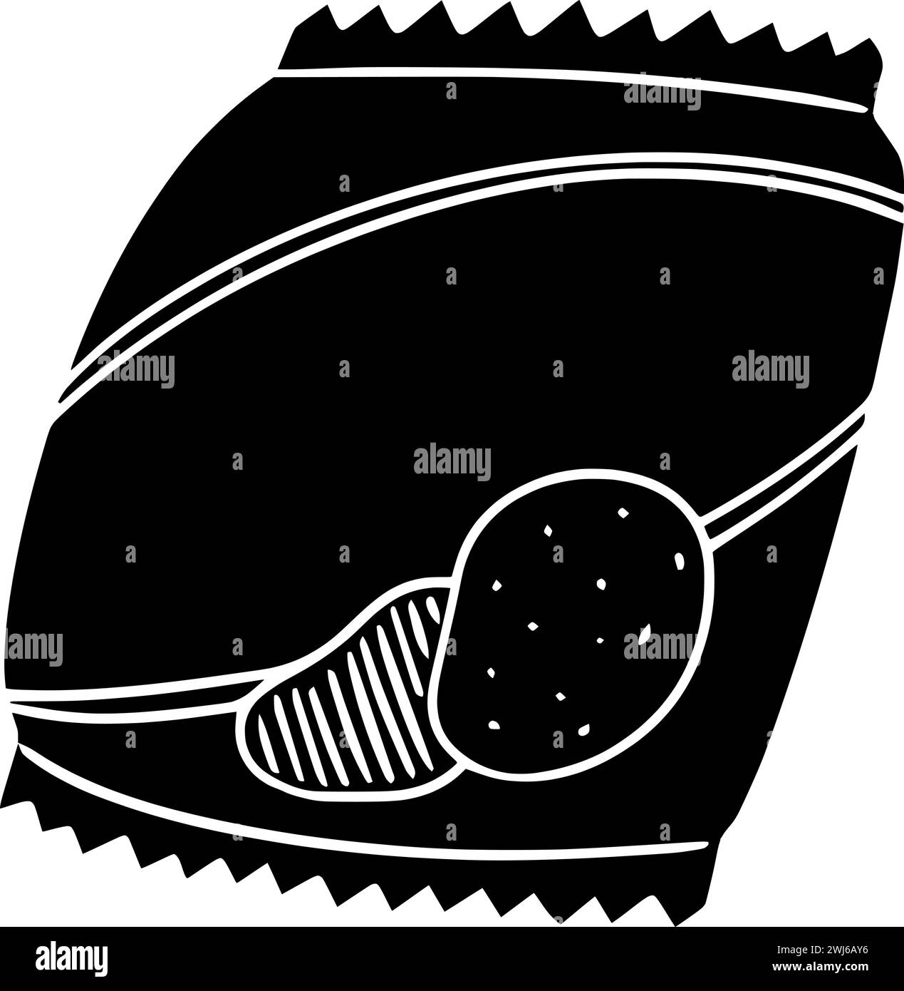 black potato silhouette or flat tortilla illustration of snack logo ...